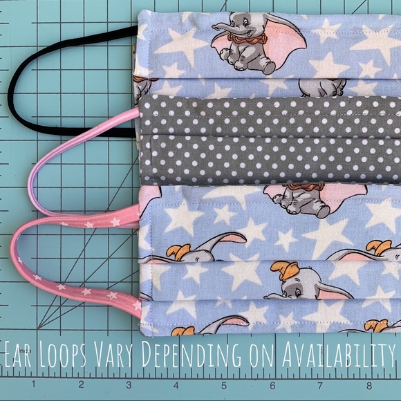 Disney | Accessories | Face Mask Disney Dumbo Custom Made Pleated ...